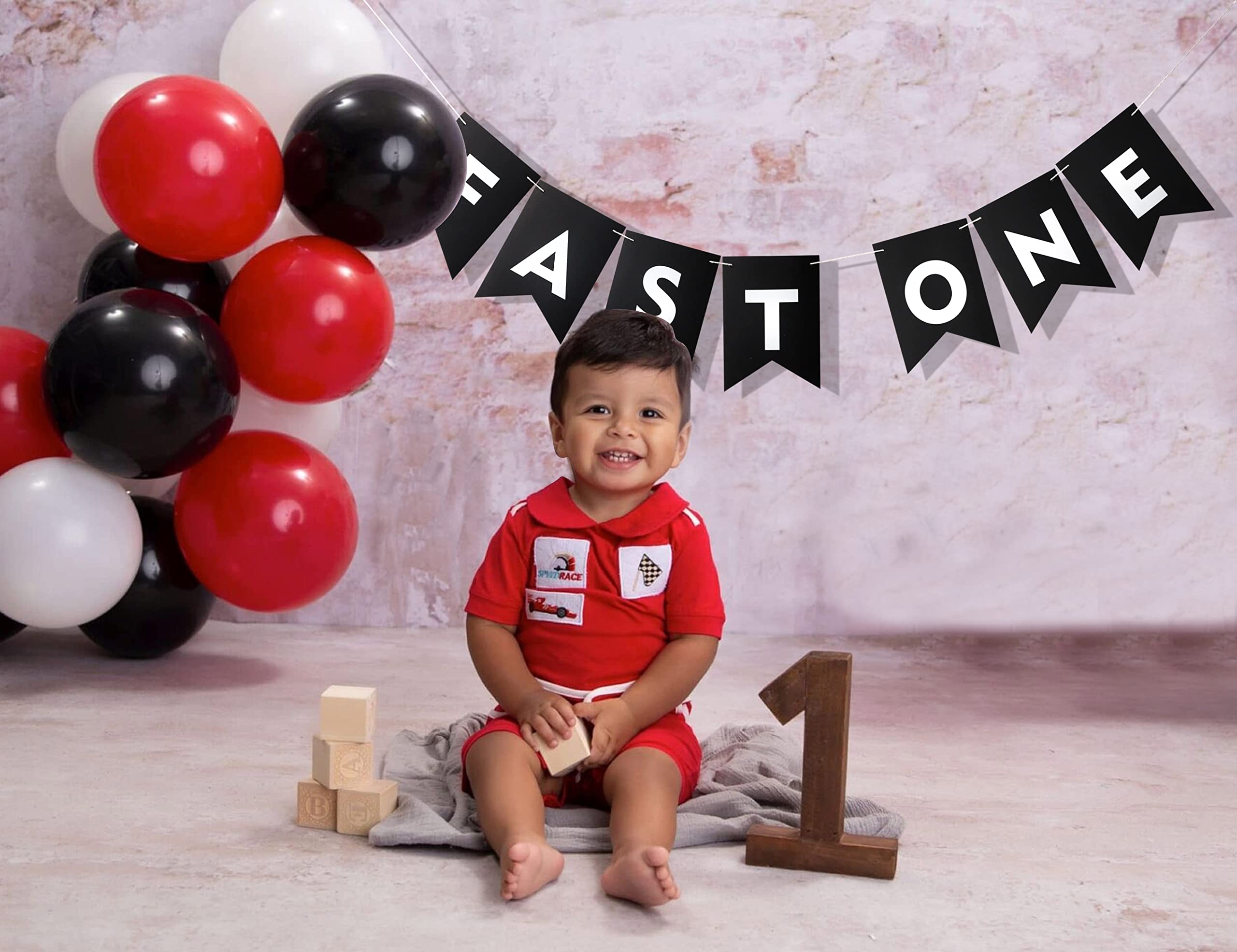 Fast One Banner - Fast One Car Birthday Party, Fast One Flag Banner, First Birthday Party, Vroom Car Party, Fast One Party Decoration