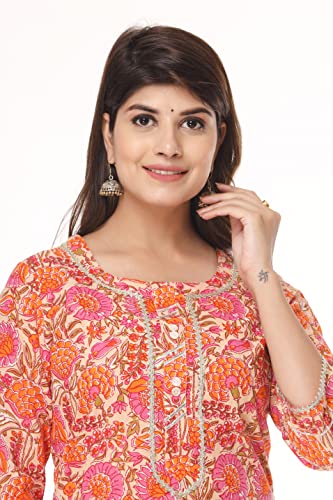 Vihaan IMPEX Indian Multicolor Kurti Set for Women with White Pant