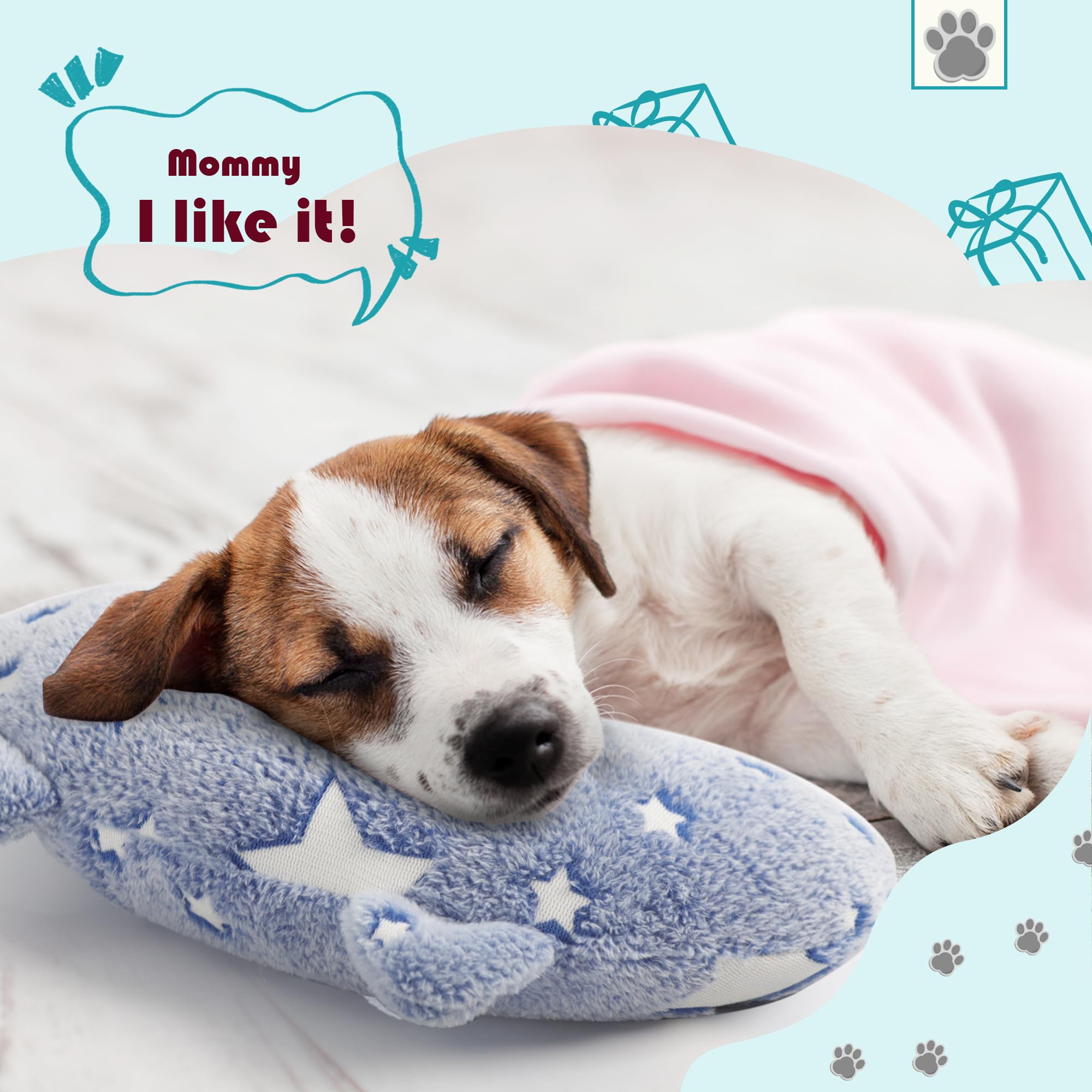 POMESEA Dog Calming Pillow, Dog Neck Pillow Soft Fluffy Pet Calming Toy Half Donut Cuddler, U-Shaped Pillow for Pet, Joint Relief Sleeping Improve (Large, Gray)