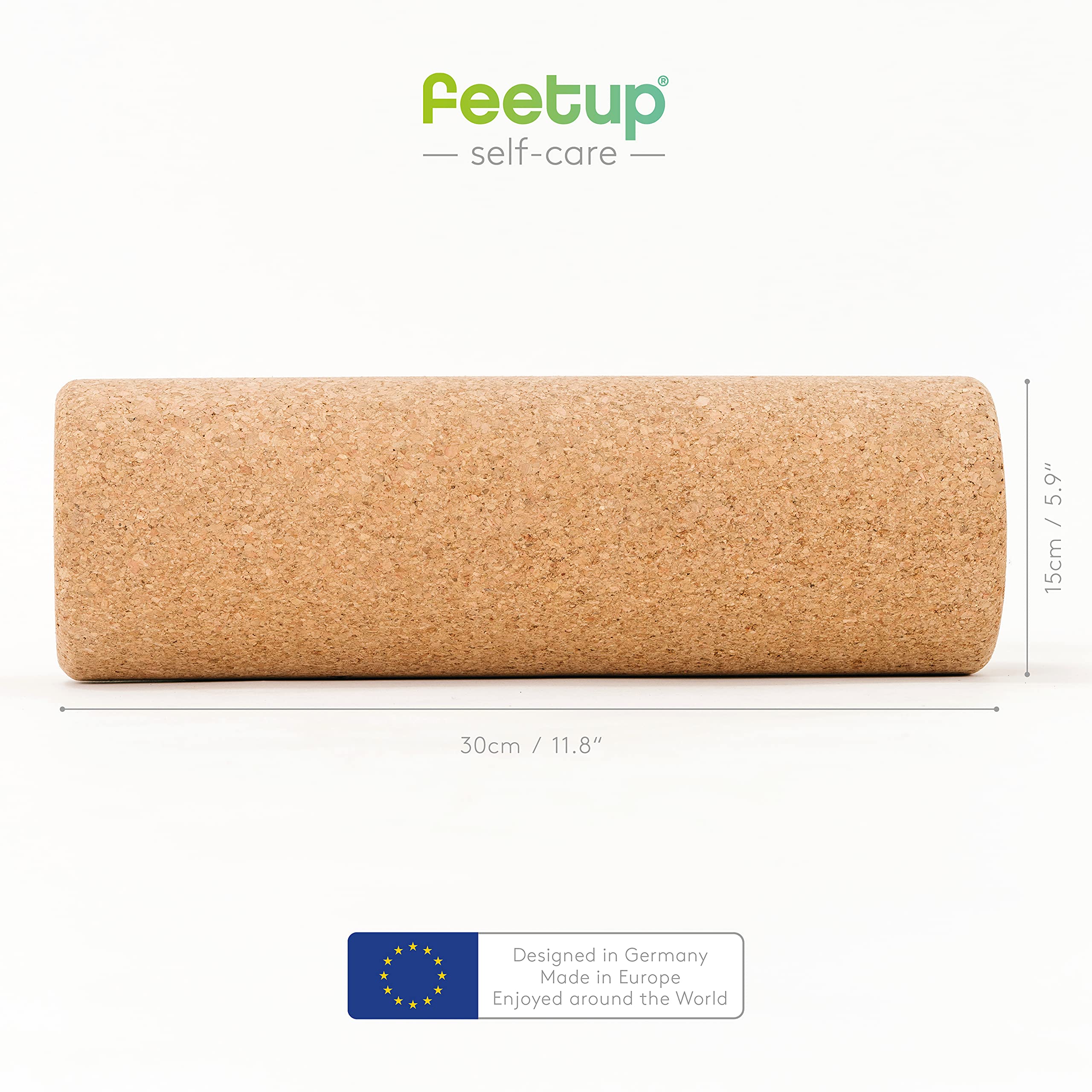 FeetUp - Cork Back Roller, Massage Roller for Neck, Back & Legs, Muscle Roller for Deep-Tissue Massage, Alternative to Foam Roll or Massage Ball Roller, Must-Have Roller Massager, Medium
