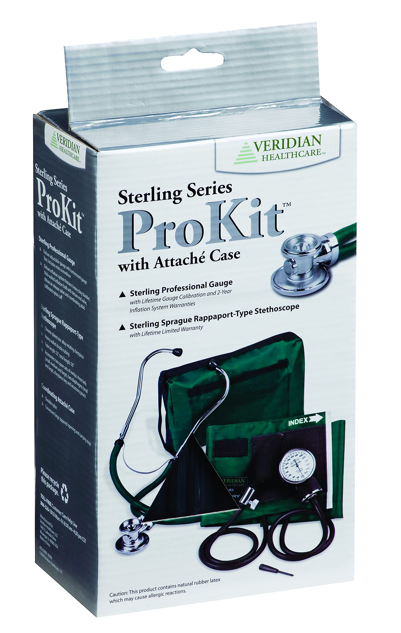 Veridian Healthcare ProKit™ Aneroid Sphygmomanometer with Sprague Scope, Adult, Purple