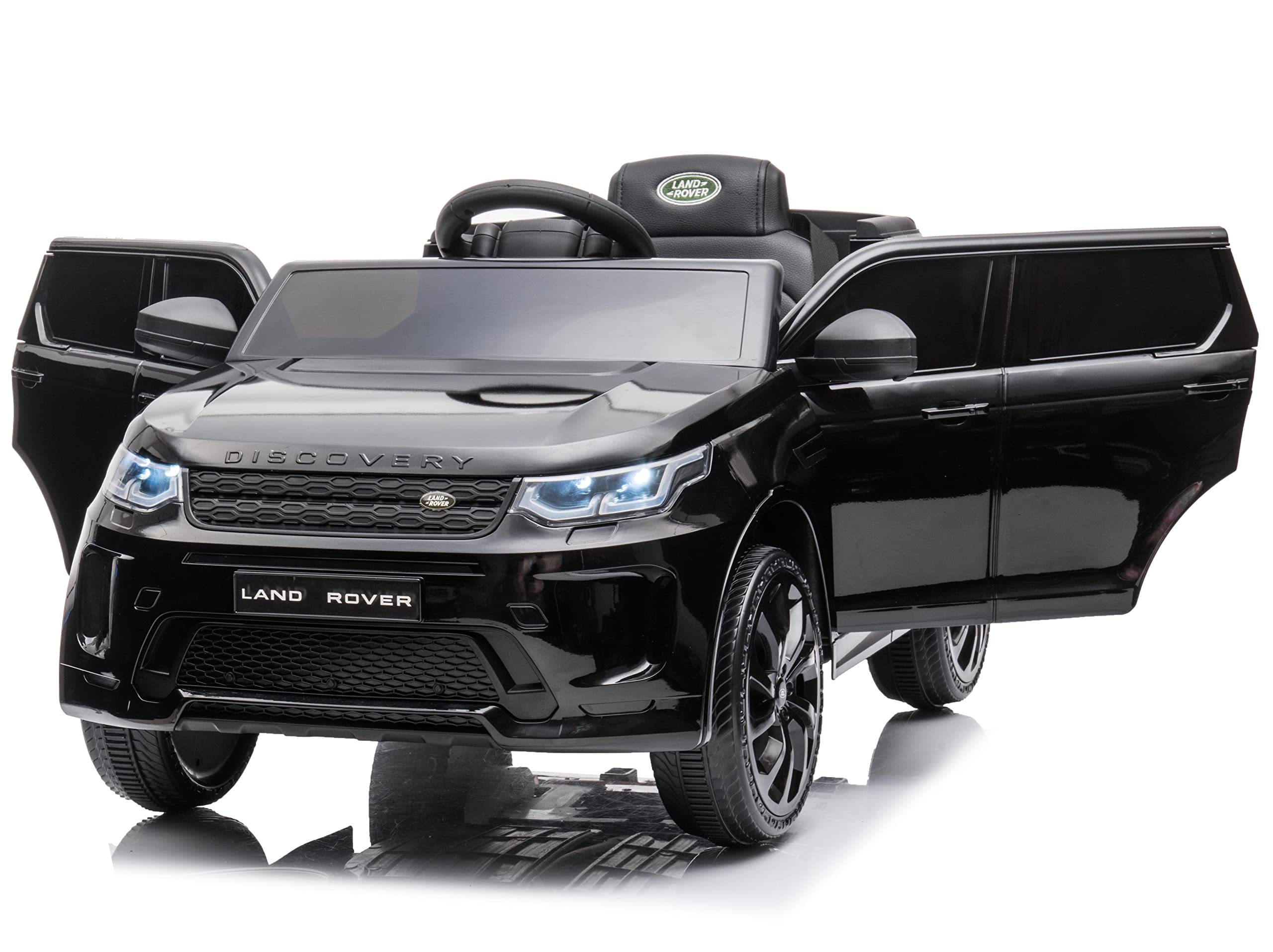 Hetoy Ride on Car for Kids 12V Power Battery Electric Vehicles Licensed Land Rover Ride On Truck w/Parent Remote Control, MP3 Player, Rocking, Pull Rod (Black)