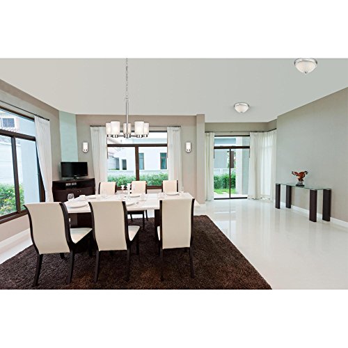 Westinghouse Lighting 6227400 Sylvestre Five-Light Interior Chandelier, Brushed Nickel Finish with Frosted Seeded Glass, 5
