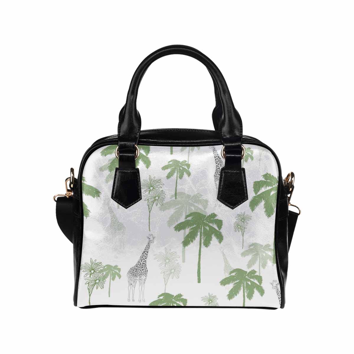 InterestPrint Giraffe Palm Trees PU Leather Purse Handbags Shoulder Crossbody Bag for Women