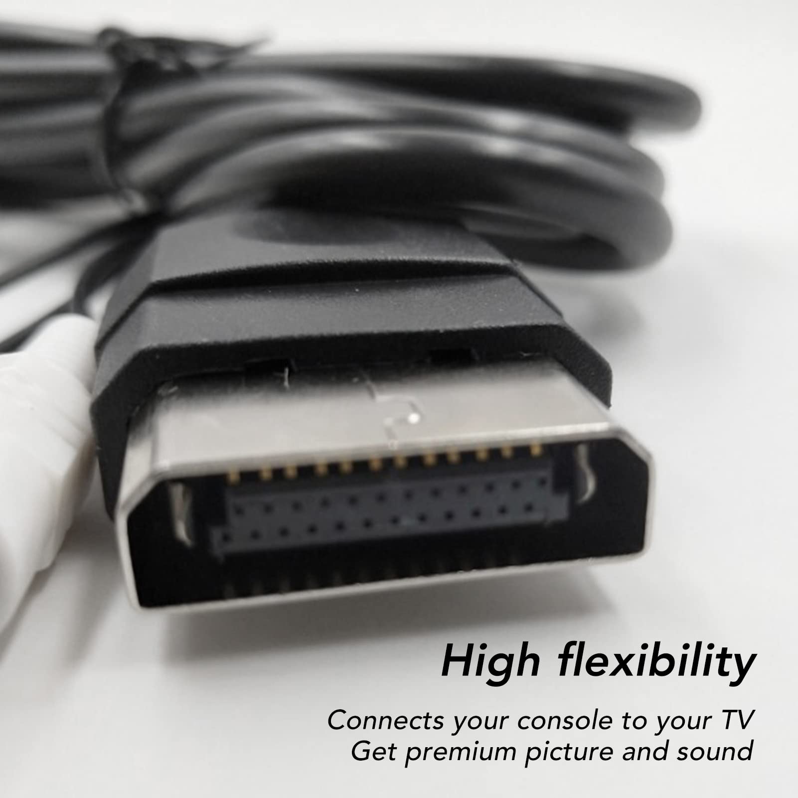 Game Sound Video Cable Stable Signal Game Console AV Cable 5.9ft Prevent HD Interference for TV