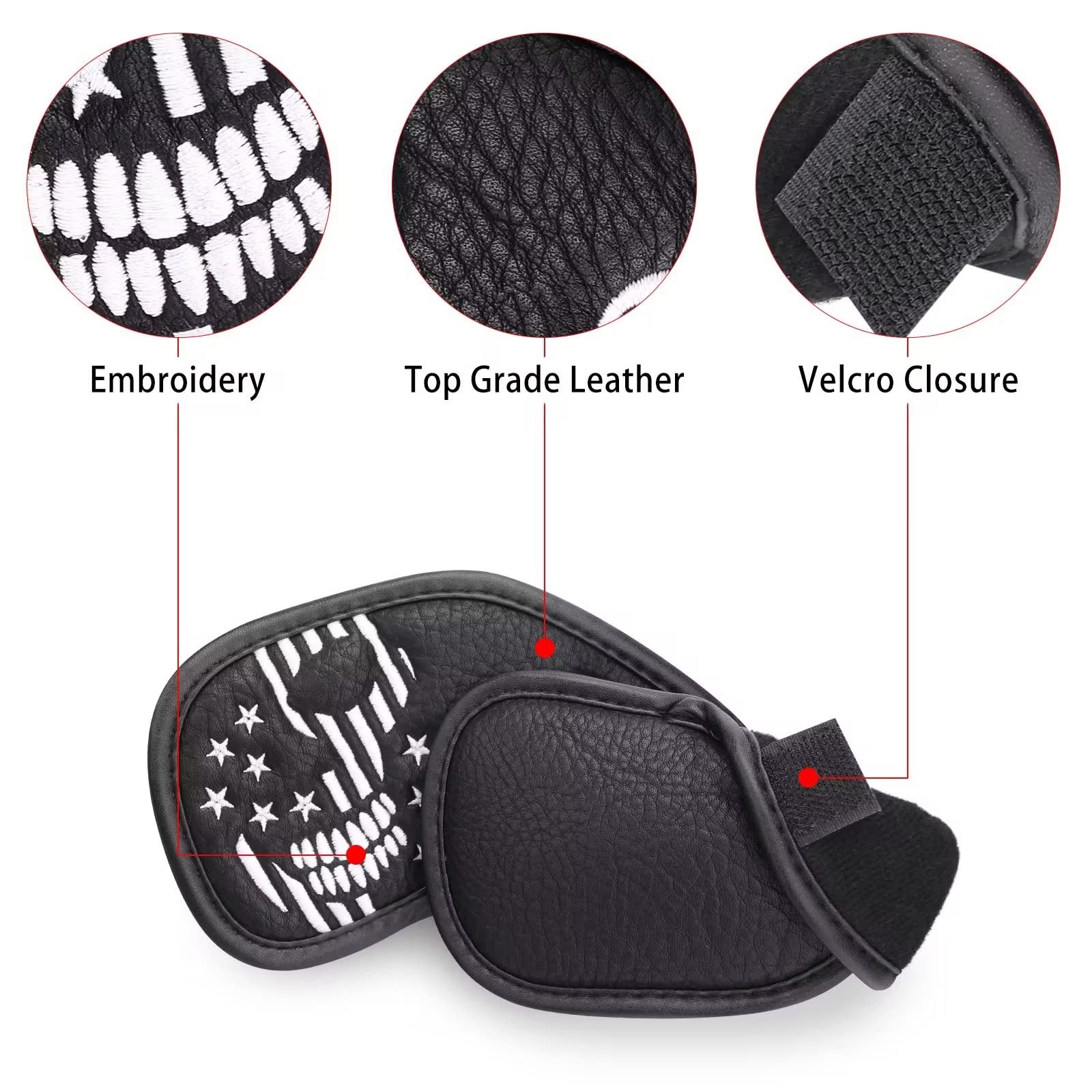 Golf Iron Head Cover Wedge Headcover Set Black Synthetic Leather Skull Skeleton Irons Protector 1pc 48°