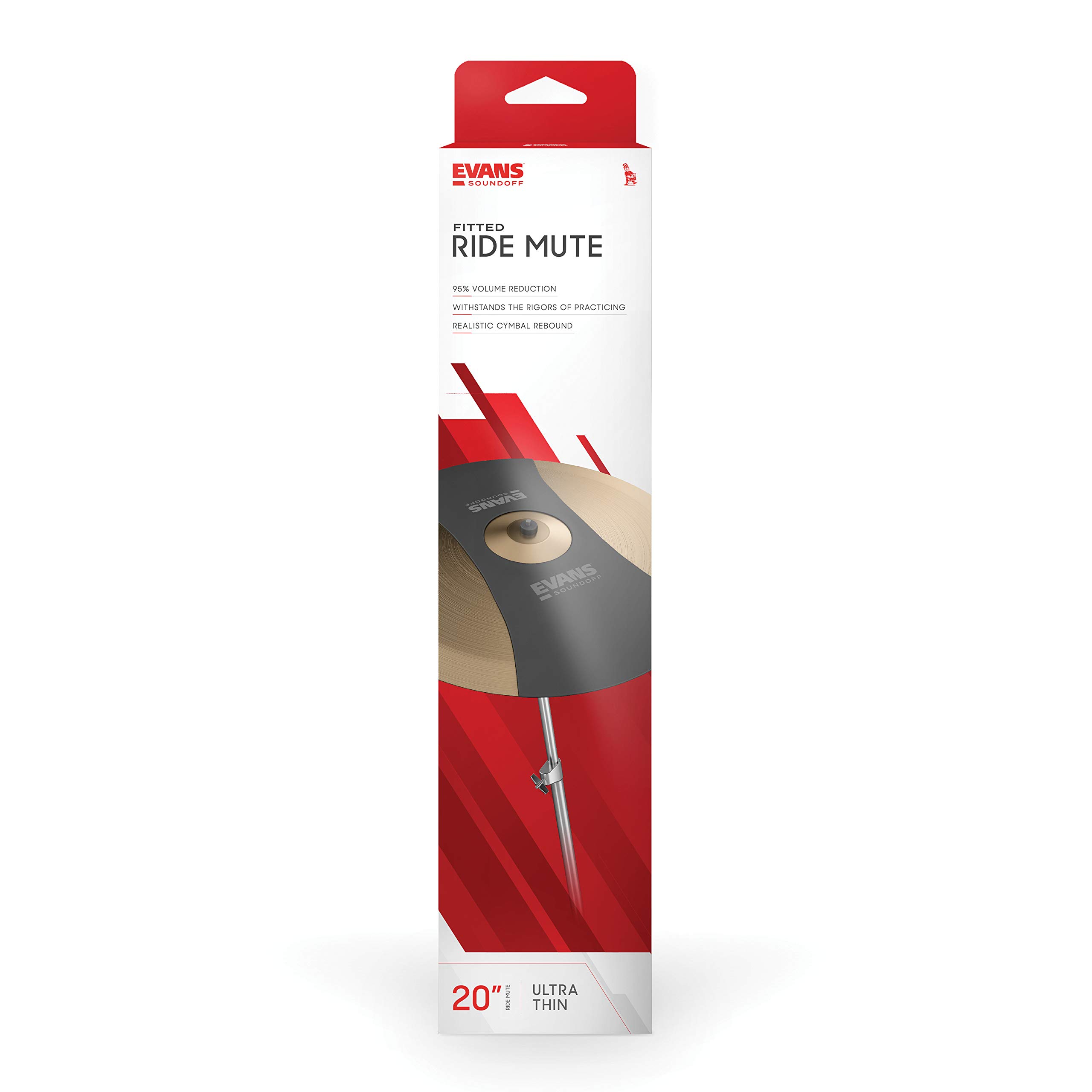 Evans Soundoff Drum Mute Pads - Drum Pads for Acoustic Drum Sets - Drum Mutes Pack - For Ride Cymbals - Great for Silencing Drum Kits to Practice - Fits 20" Ride