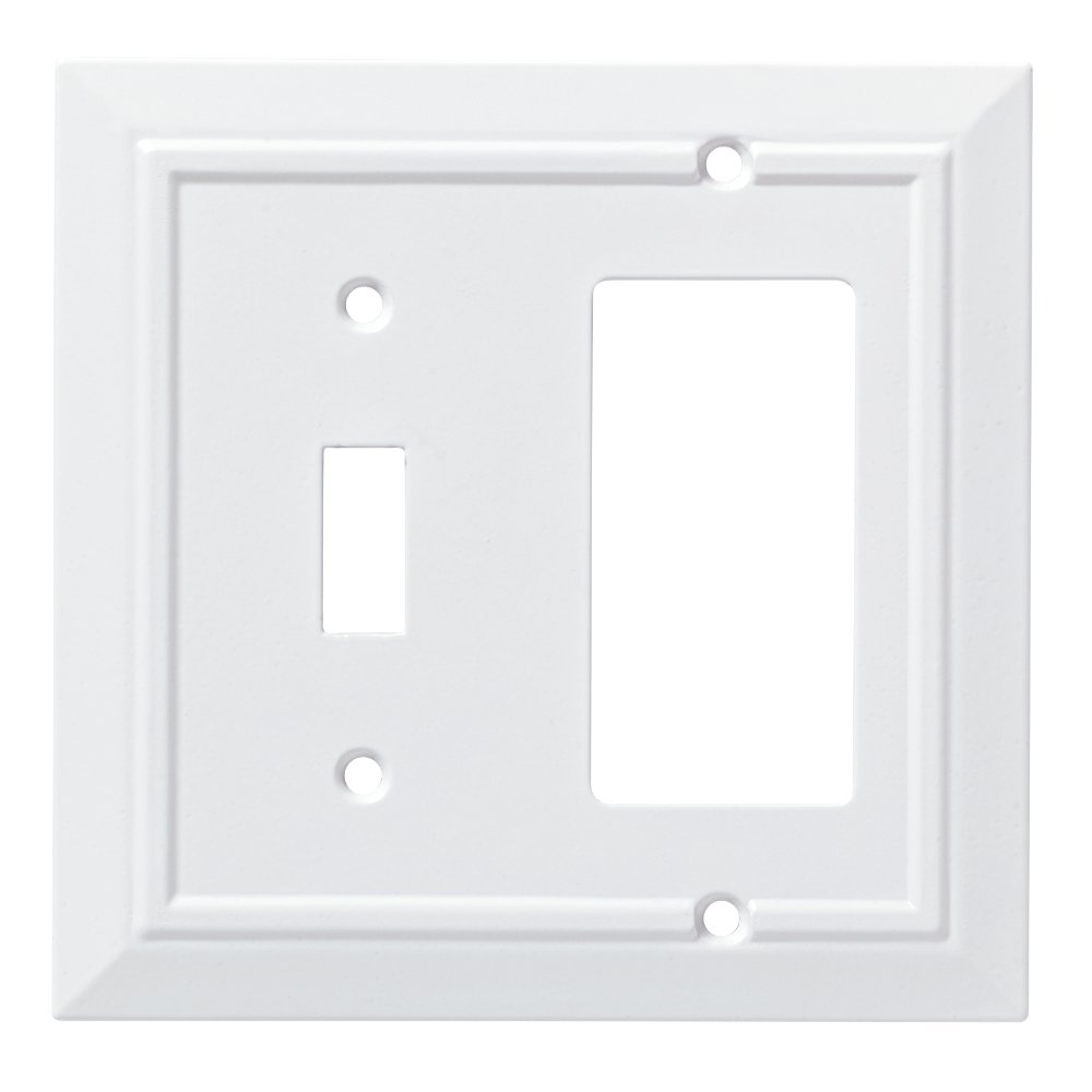 Franklin Brass Classic Architecture (1-Pack) Decorative Light Switch Covers Combination Pure White Switch/Toggle, Decorator/Rocker Cover Plate Combo | Wall Plate Outlet Cover Switch Plates W35246-PW-C