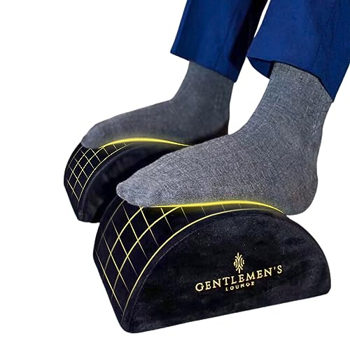 Gentlemen's Lounge Footrest - Expandable Office Foot Rest Under Desk for Widespread Sitting - Premium Foam, Moisture-Wicking Cotton Blend, Back and Hip Pain Relief, Foot Support