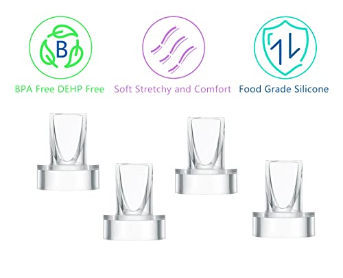 Loveishere Flange Inserts Compatible with Medela/Willow/TSRETE/Momcozy S9 S10 S12/ Willow Wearable Cups & Spectra S1 S2 (Duckbill)