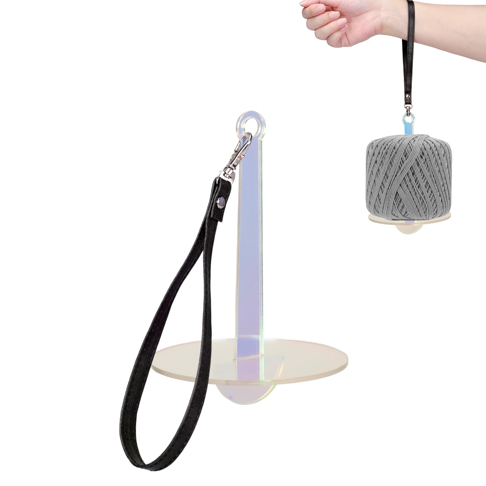 MiiMoo Wrist Yarn Holder - Portable Yarn Holder with Wrist Strap, Yarn Organizer for Knitting & Crocheting, Ideal Gift for Craft Lovers (Iridescent)
