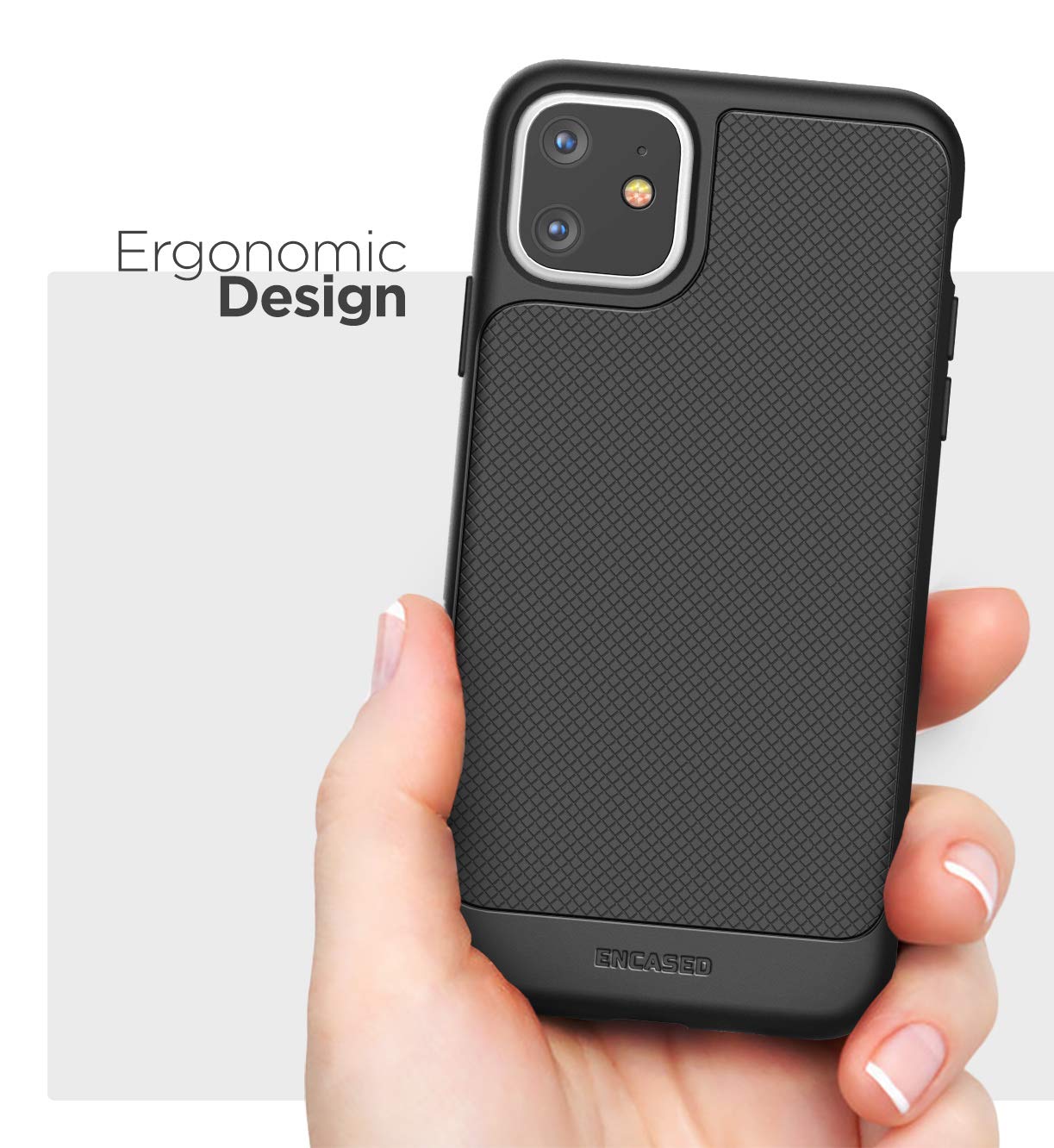 Encased iPhone 11 Belt Clip Case (Thin Armor) Slim Grip Cover with Holster - Black (iPhone 11)