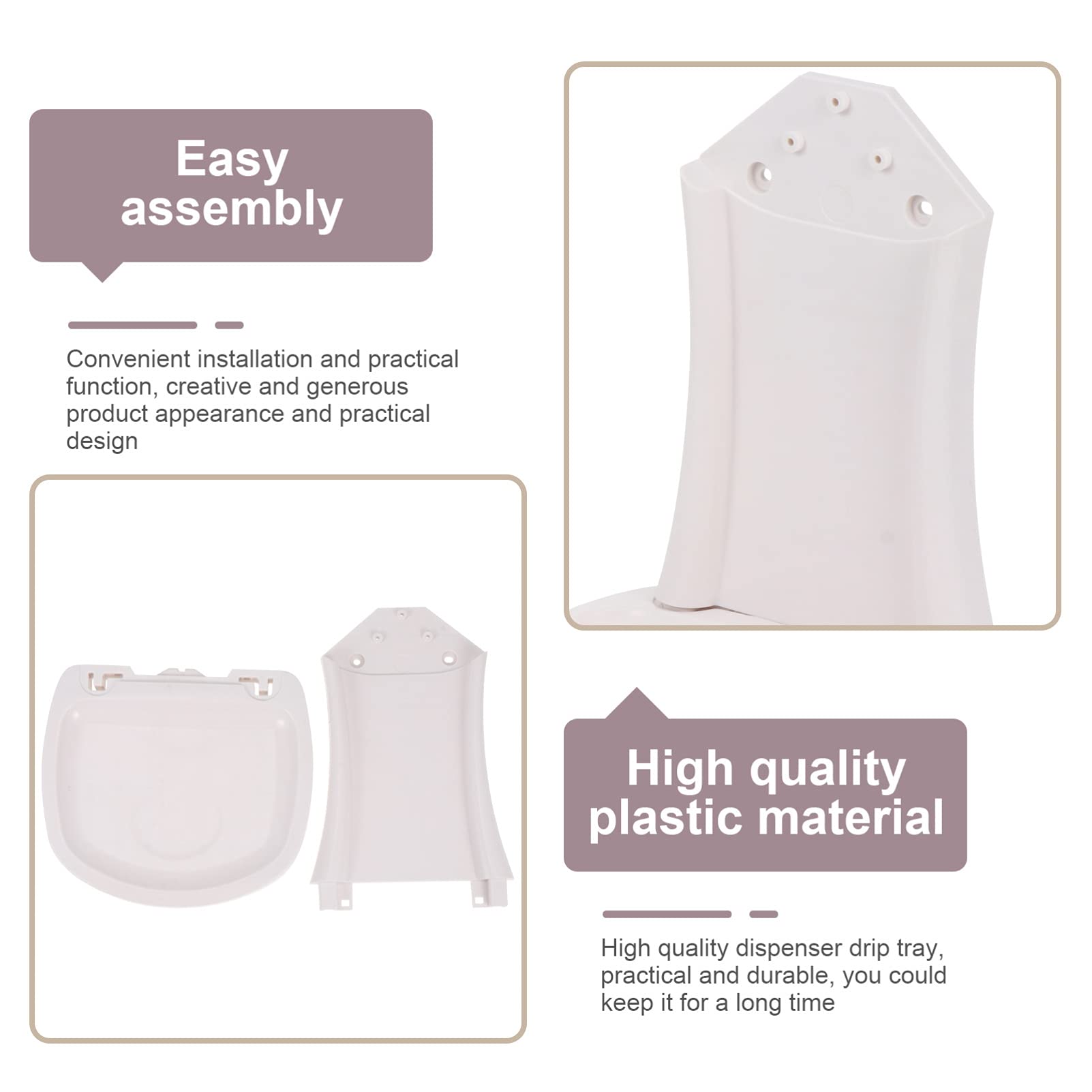 Hemoton 1pc Water Tray Foam Dispenser Wall Mounted soap Dispenser drip Tray Wall Mount soap Dispenser Bracket soap drip Automatic soap Dispenser Desktop Tray dripper White Filling Plastic
