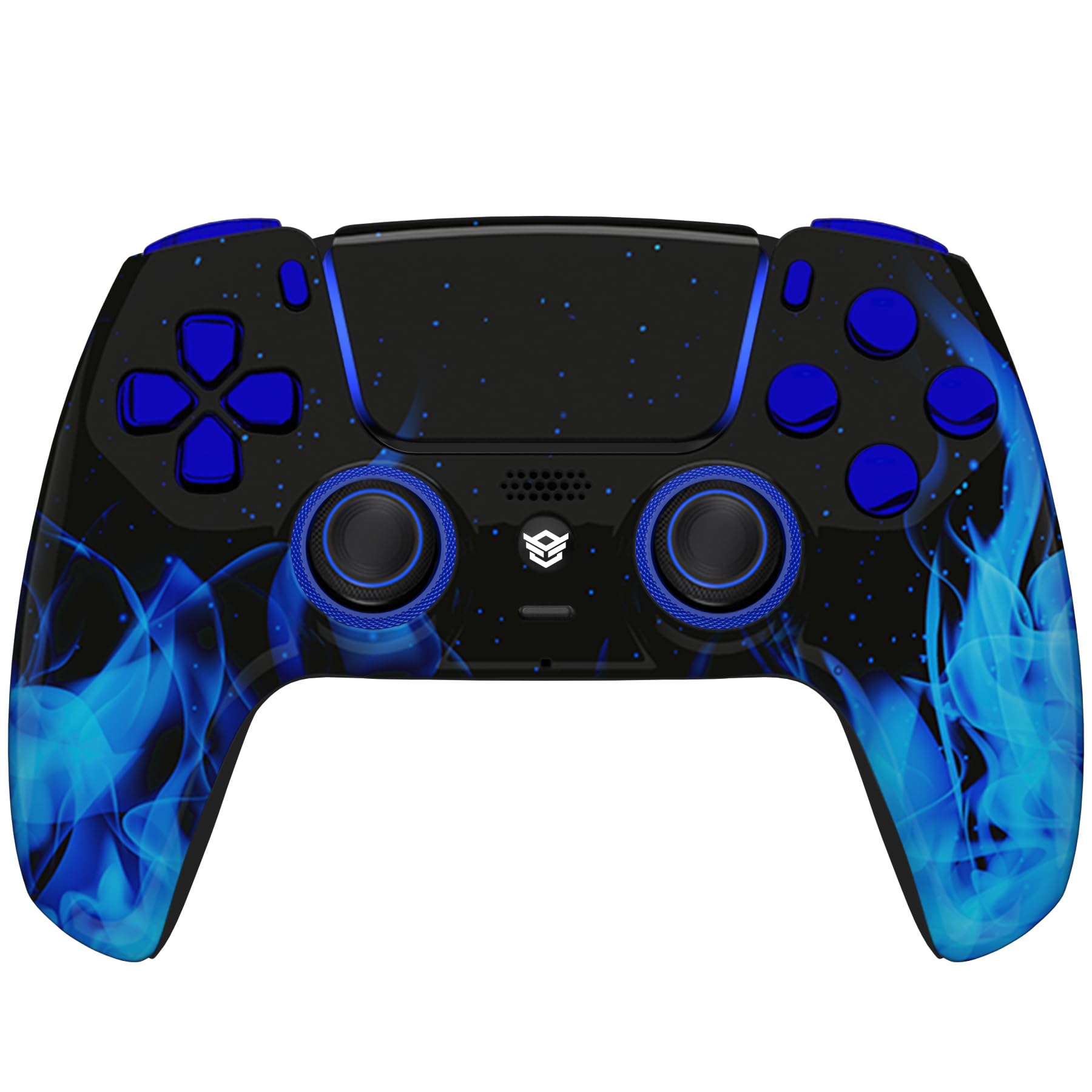 HEXGAMING RIVAL PRO 4 Mappable Back Buttons & Exchangeable Joysticks & Flash Shot Compatible with ps5 Wireless FPS Gamepad - Graphite Black Silver