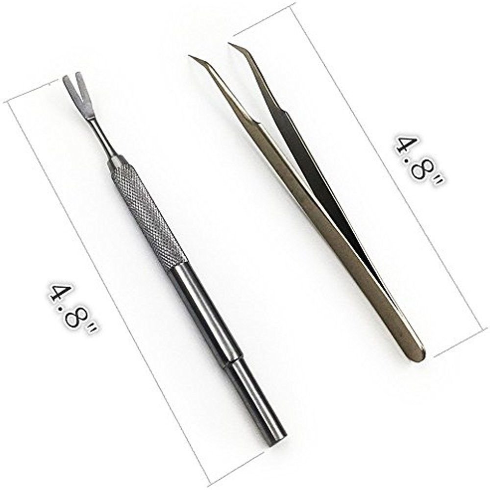 Tick Remover Tool Kit - Stainless Steel Tick Remover + Tweezers for Pets Dog Cat and Humans with Storage Box