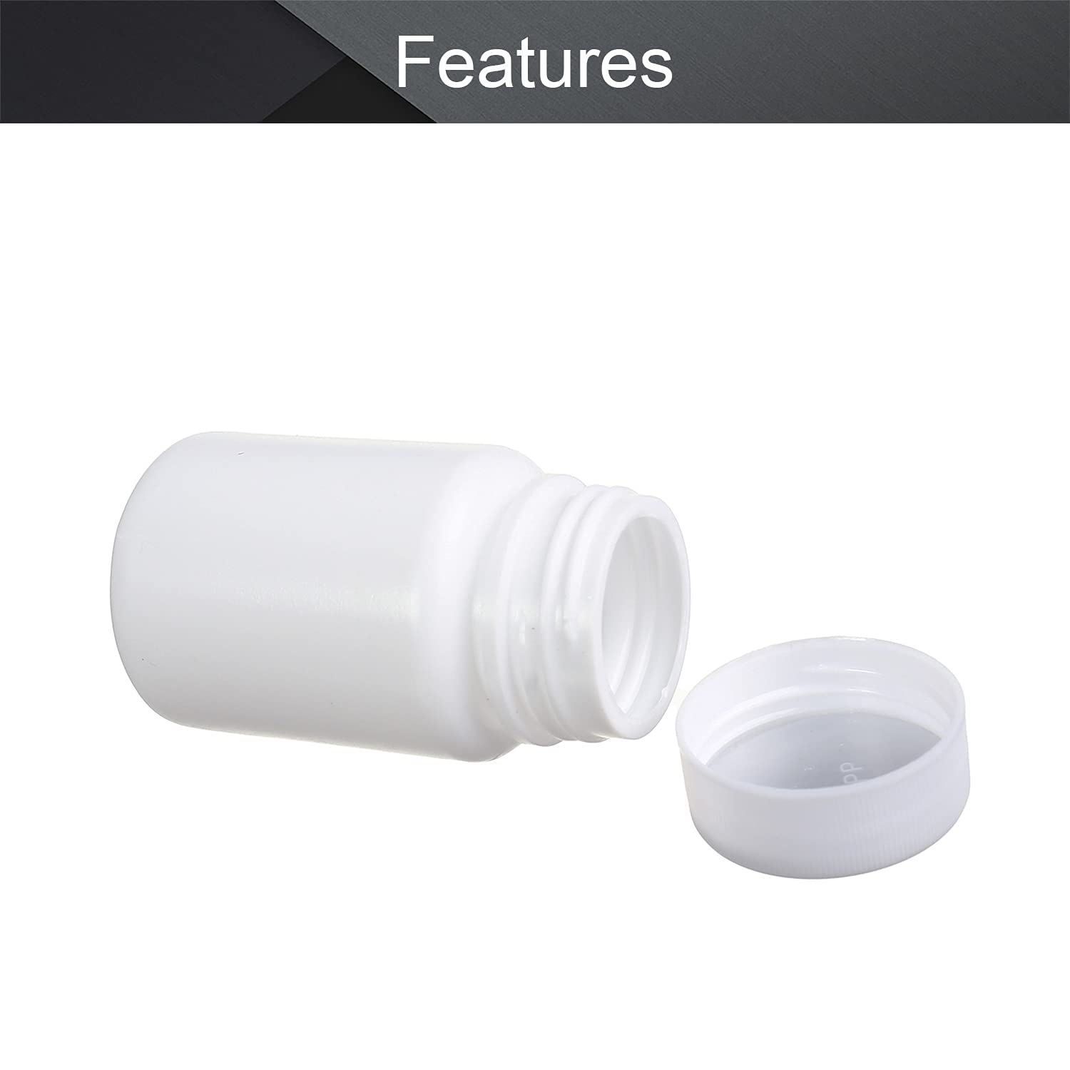 Utoolmart 50Pcs Plastic Solid Powder Medicine Pill Cylindrical Chemical Container Reagent Bottle, 80ml Wide Mouth Sample Sealing Liquid Storage Container