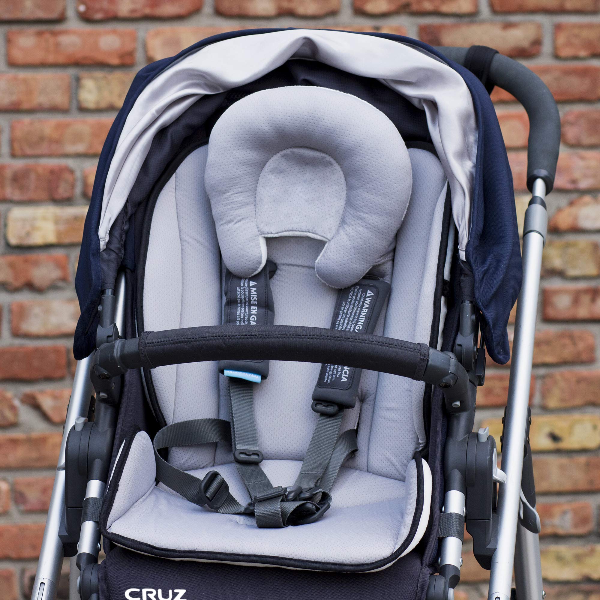 Farnodbaby Infant Baby Stroller Insert Compatible with UPPAbaby VISTA CRUZ MINU G-Link G-Luxe + Stroller Organizer Set | Affordable Stroller Accessories Set | Bundle: 4 Items (Grey-Black)