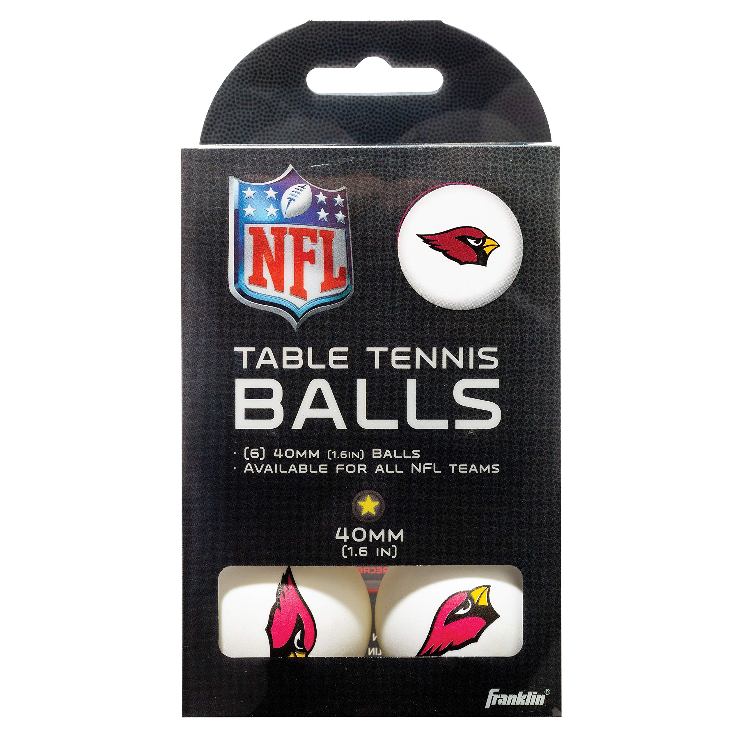 Franklin Sports Arizona Cardinals Table Tennis Balls - NFL Team Table Tennis Balls - Official Team Logos and Colors - Fun NFL Game Room Accessories