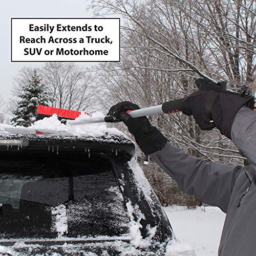 Flexible Flyer Extendable Car Ice Scraper, Snow Brush Broom & Windshield Squeegee for SUV Truck