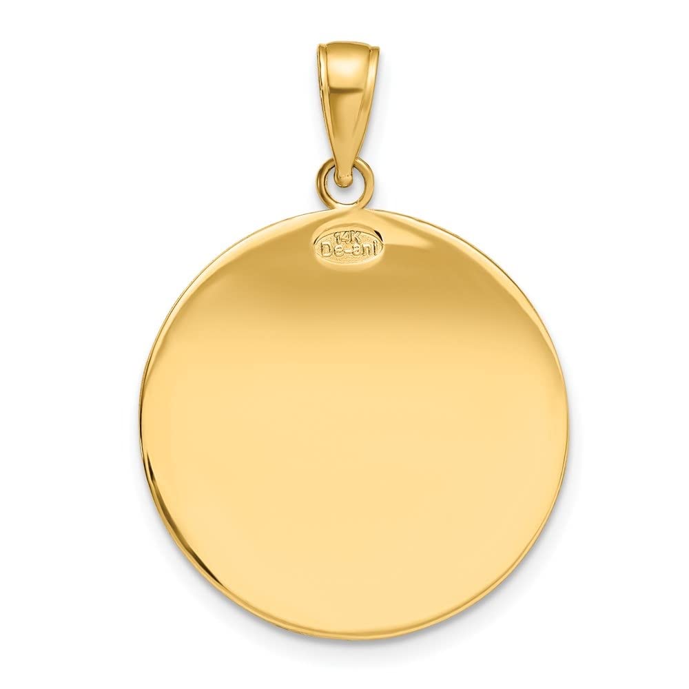 Diamond2Deal 14k Yellow Gold Saint Christopher Medal Pendant Fine Jewelry for Women