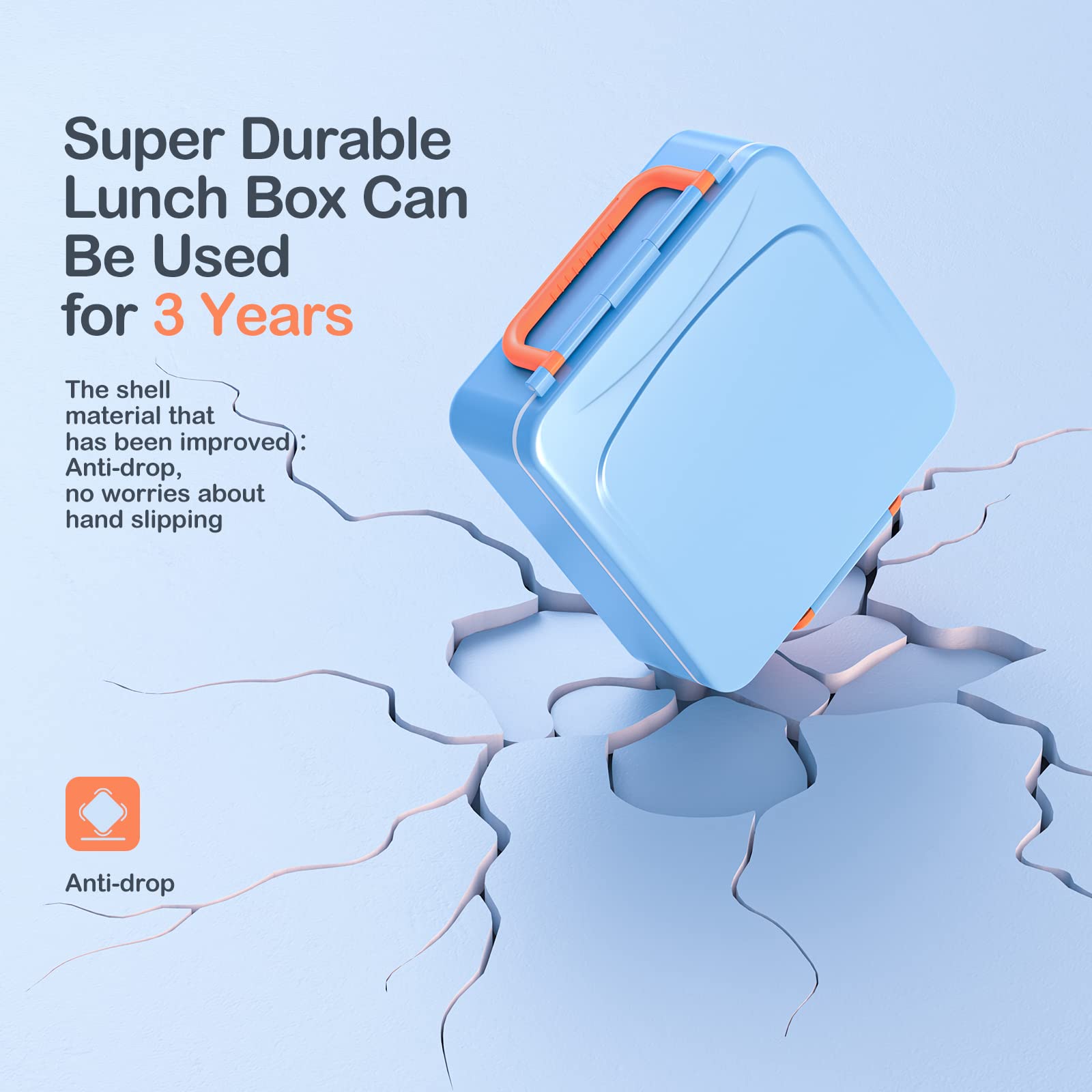 Homuserr 1300ML Lunch Container, 4-Compartment Microwave and Dishwasher Safe Bento Box for Kids, Sealing Strip Design Adult Lunch Box, No BPAs, No Chemical Dyes