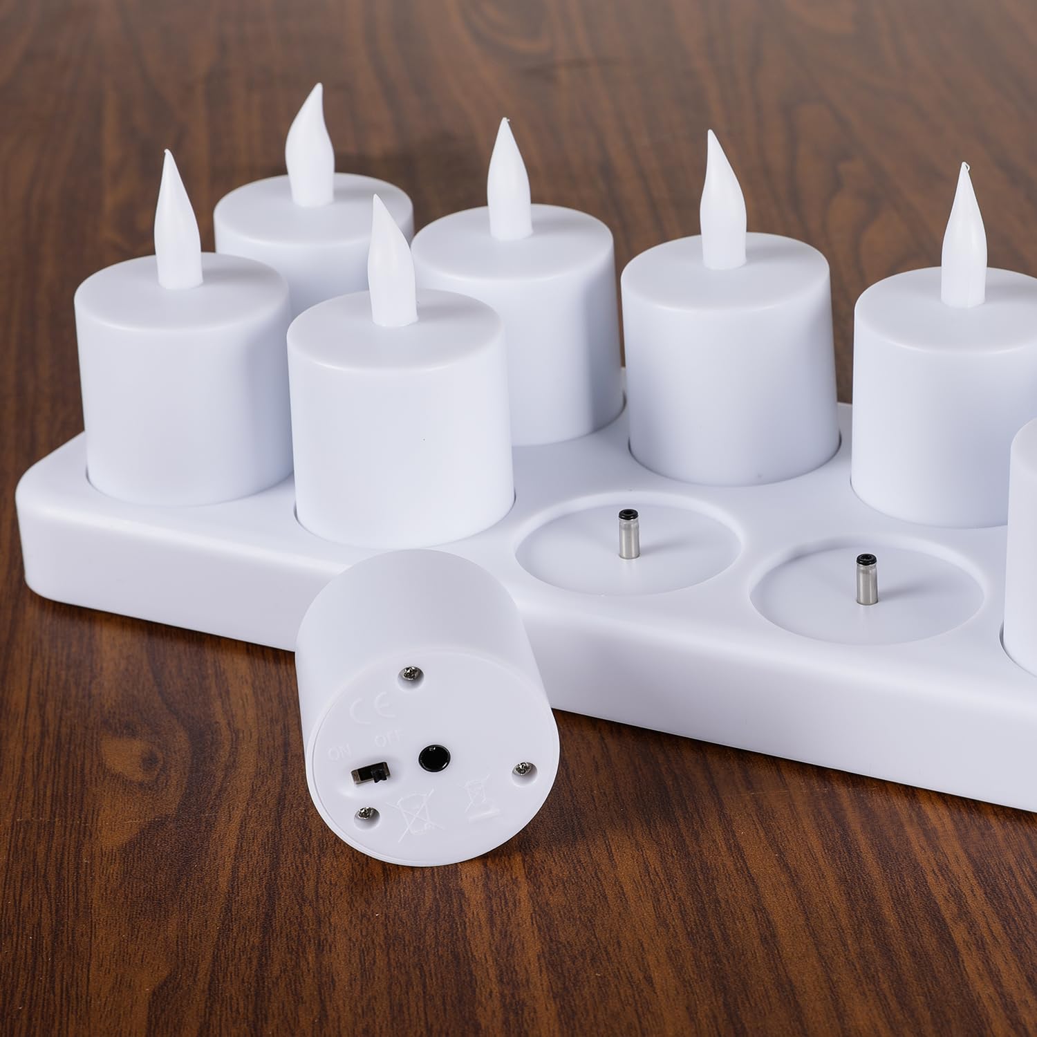 WoneNice Rechargeable Tea Light Candles with Remote Timer, Romantic Deco for Home Parties, Restaurants, Weddings, Christmas