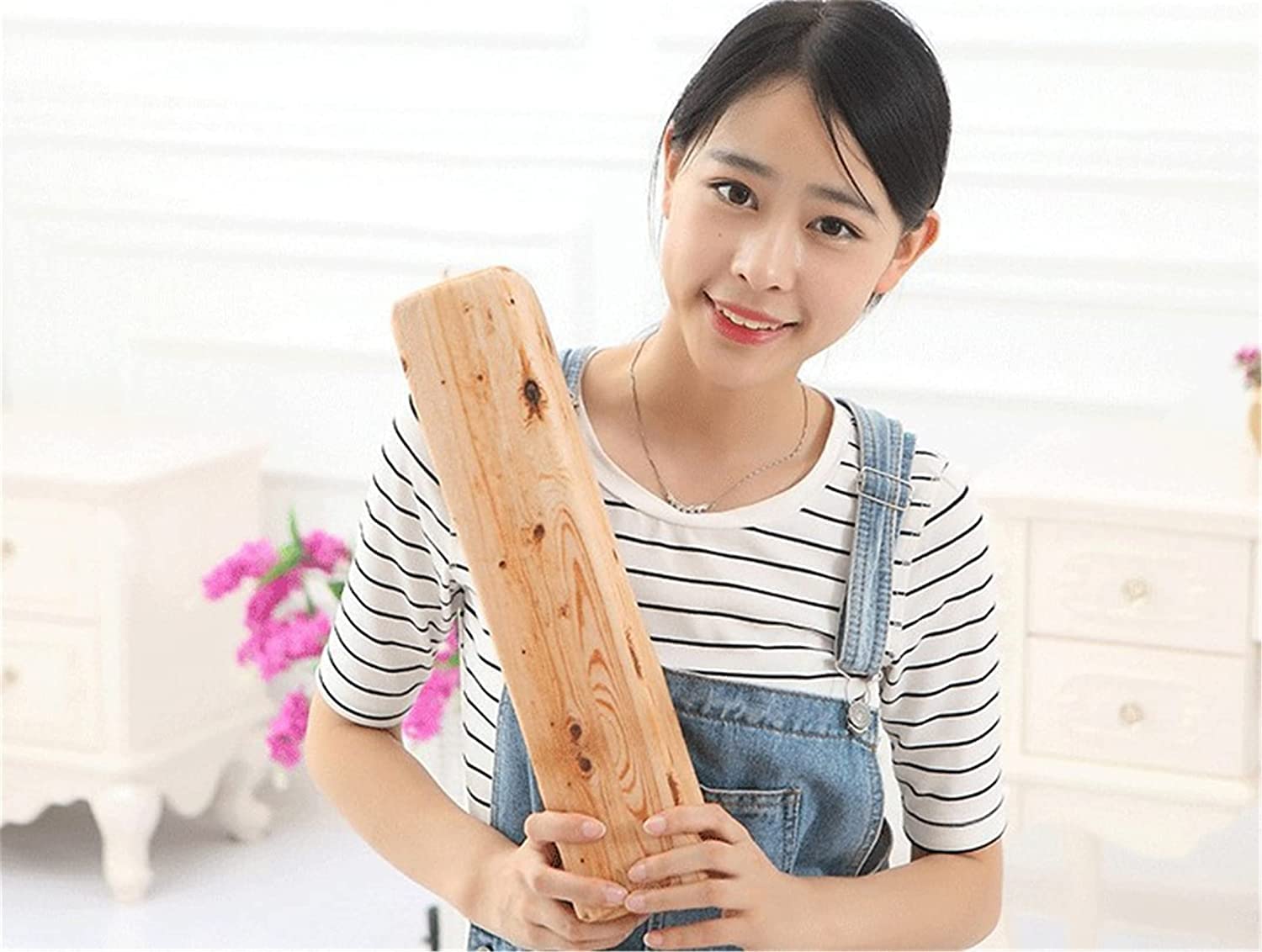 LANFIRE 3D Tree Wood Slice Memory Foam Soft Throw Cushion Log Pillow Doll Chair Seat Pad for Home Office Gingko Tree Fruit Cushion Sofa Foam Pillow (Brown)