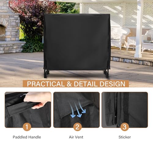 LIBMALL 4ft 600D Oxford Heavy Duty Waterproof Outdoor Firewood Log Rack Cover