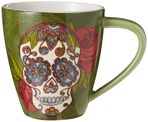 Lang Artisan Sugar Skull CafĂŠ Mug , 17 oz, Multi