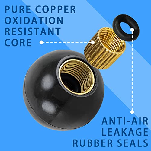 QILISEN Car Tire Valve Caps 4 Pack, Valve Stem Covers with Pool 8 Ball Design, Universal Tire Caps Suitable for Cars, Trucks, SUVs
