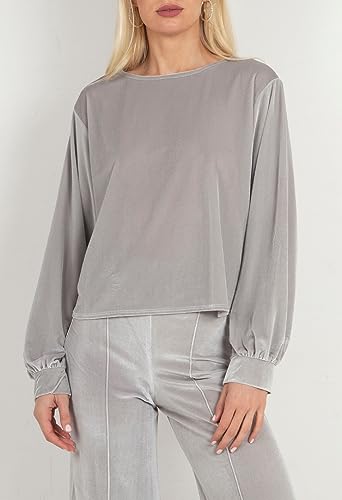 Pink Queen Sweatsuits For Women Set 2 Piece Outfits Pullover Crop Top Loose Long Pants Pajamas Sets Light Grey XL