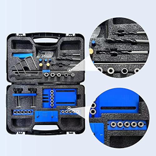 High Precision Dowel Jigs Kit with 5 Dowel Drilling Sleeves (6/8/10mm) ,Woodworking Drilling Locator Guide Kit for DIY Wood working