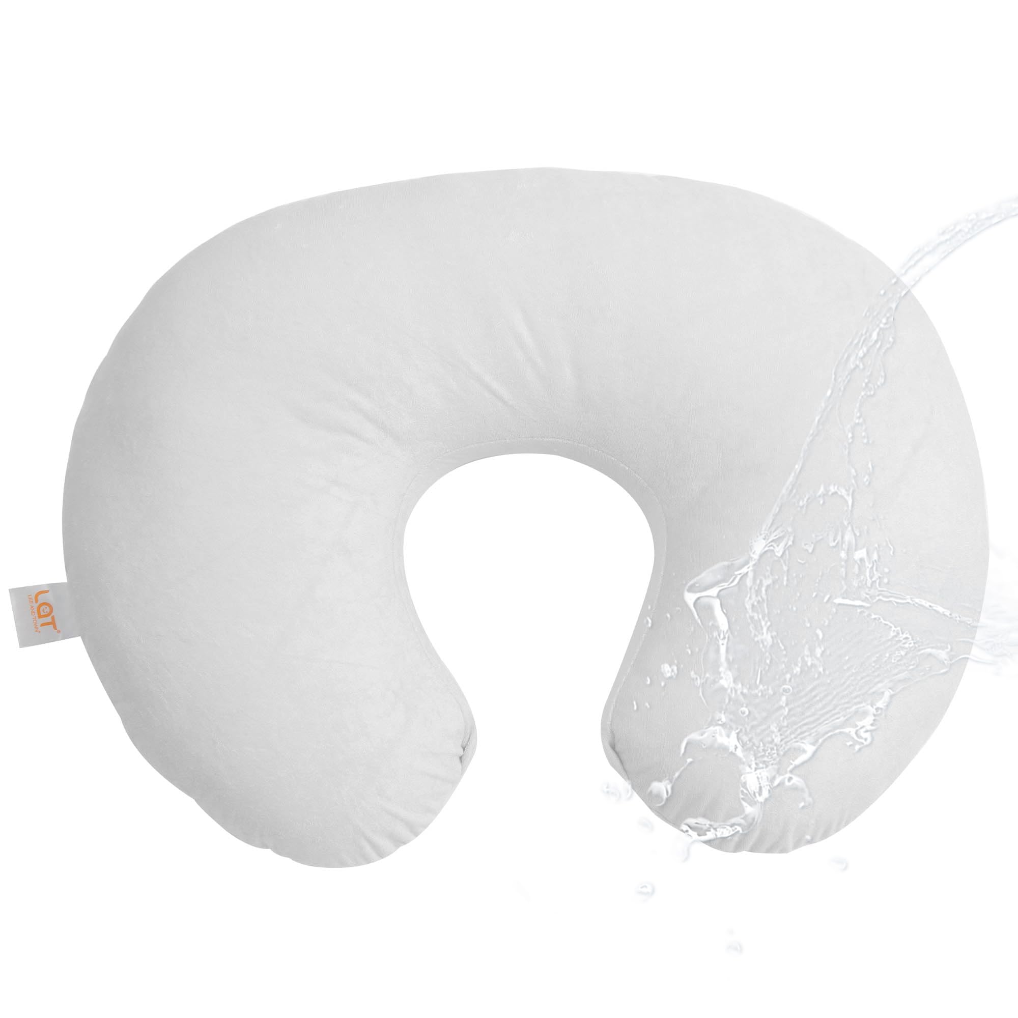 LAT Waterproof Nursing Pillow for Breastfeeding,Waterproof Removable Cover,Ergonomic Breast Feeding Pillows Baby for Baby Boys and Girls,Machine Washable(White)