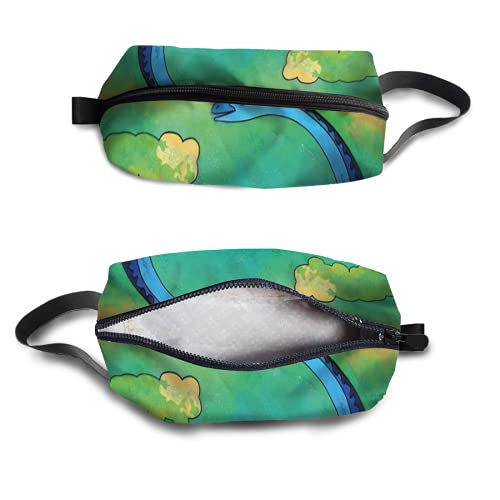 Hanging Travel Toiletry Bag,Ancient Wild Sea Creature Plesiosaurus in Its Underwater Habitat,Cosmetic Make up Organizer Hygiene Bag and Shower Organizer Waterproof