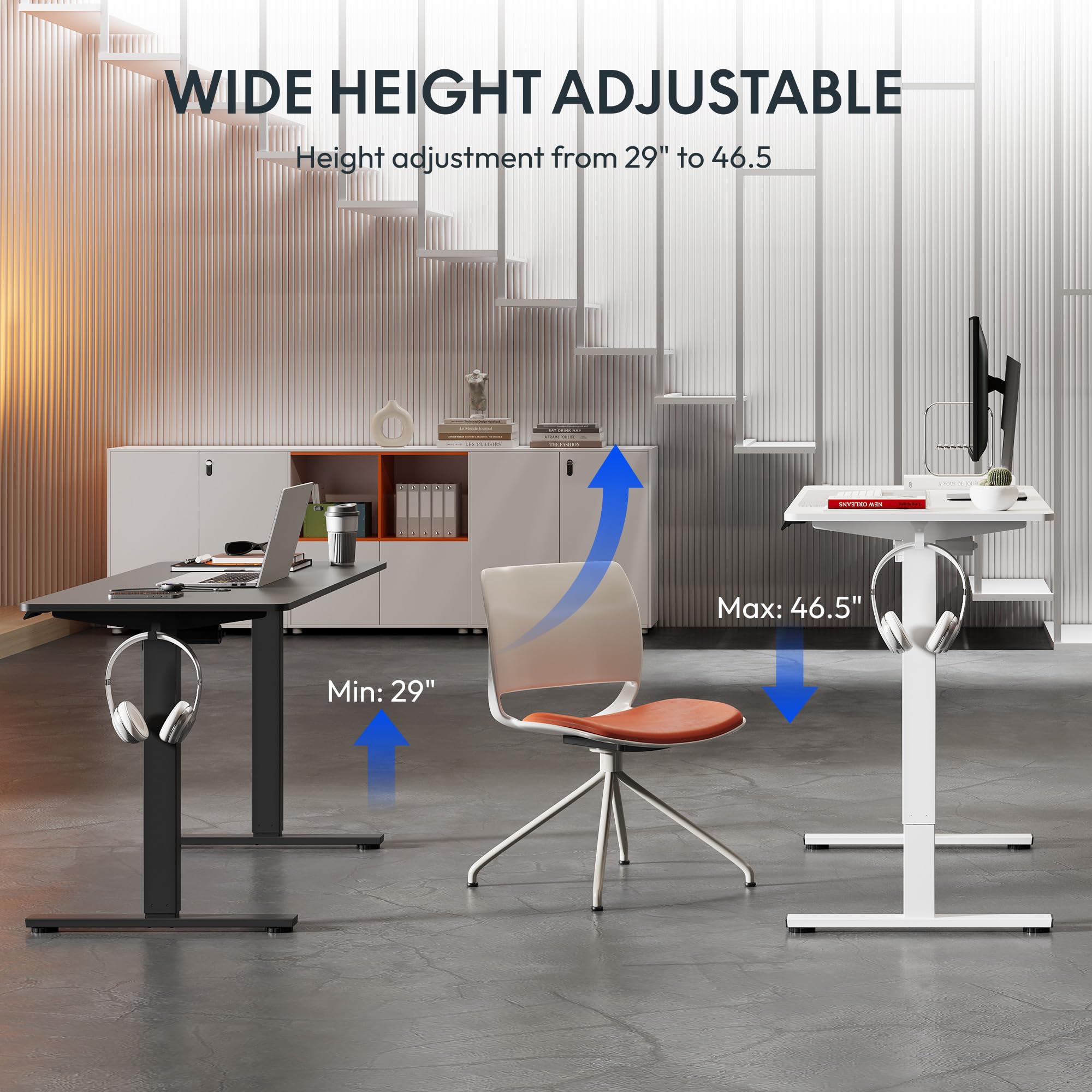 FLEXISPOT Electric Standing Desk 48 x 24 Inch Inch Adjustable Height Desk Home Office Computer Workstation Sit Stand Desk, Maple Top + White Frame