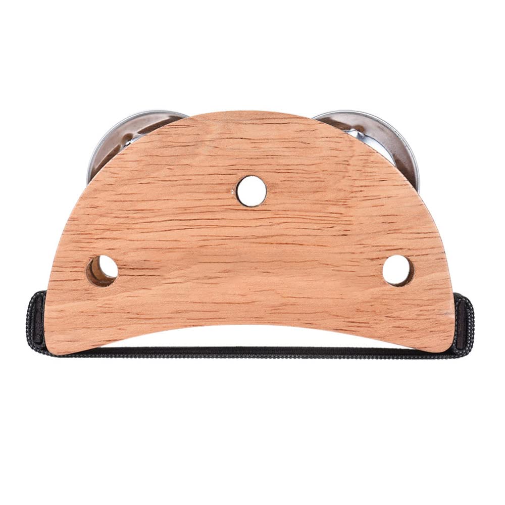 Heysland Burlywood Elliptical Box Drum Cajon Companion Accessory Foot Jingle Tambourine for Hand Percussion Instruments
