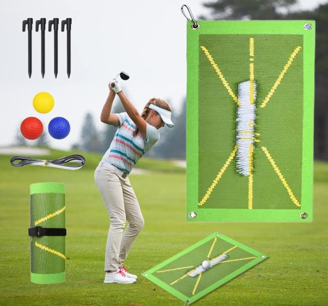 Golf Training Mat for Swing Detection Batting - Practice Golf Swing Path Mat Indoor Outdoor - Golf Swing Training Detection Mat - Golf Swing Impact Mat - Golf Swing Detection Hitting Mat