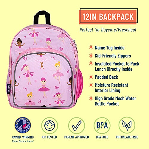 Wildkin 12 Inch Backpack Bundle with Insulated Lunch Box Bag (Ballerina)