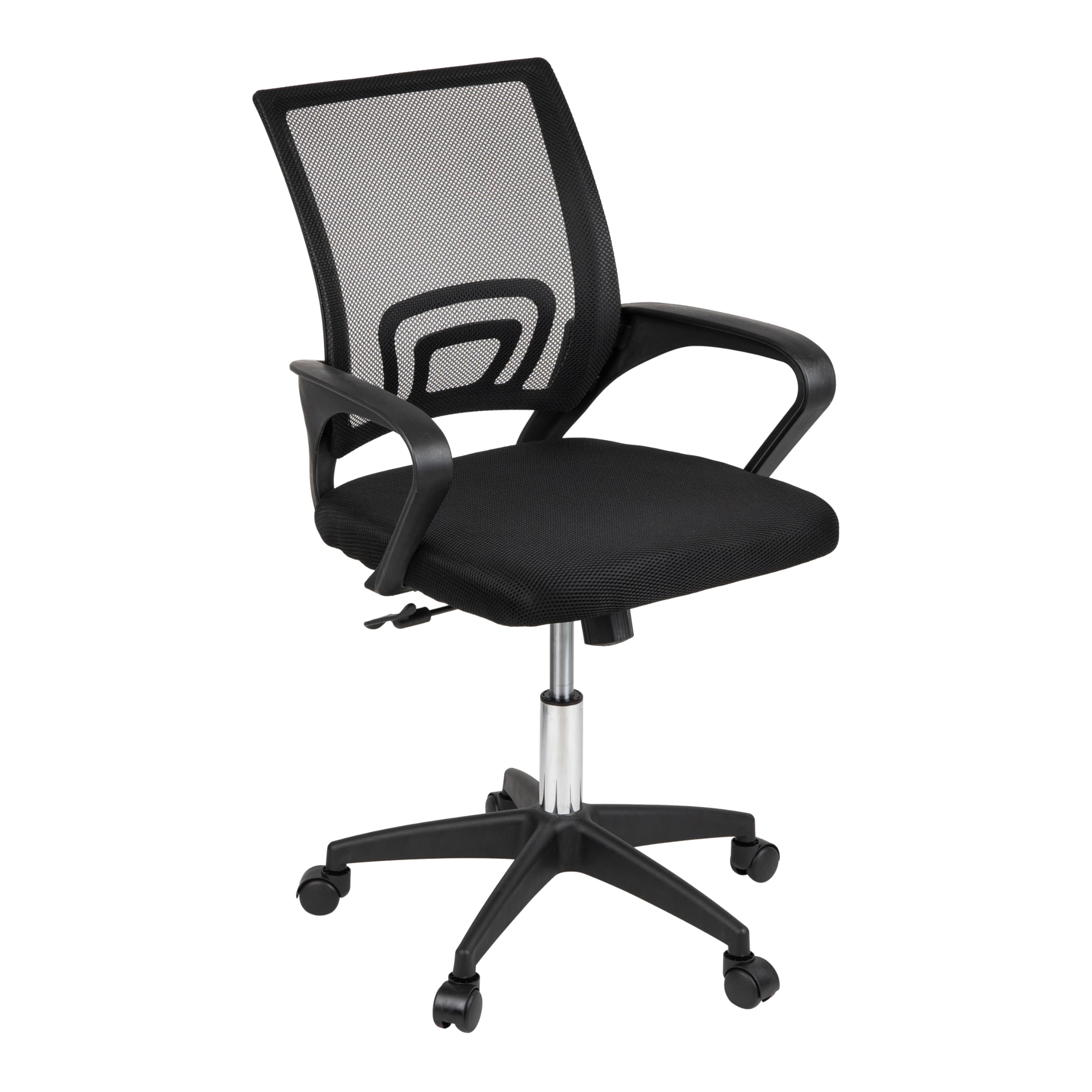 Mind Reader Office Chair with Wheels, Height Adjustable, Desk Chair, Office, 23" L x 21" W x 34.25-38" H, Black