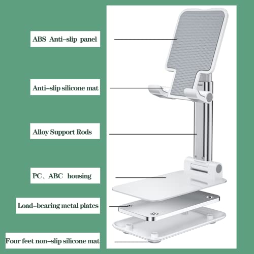 QIYIENDIAN Cell Phone Solid Stand for Desktop/Office Desk with Ankle/Height Adjustable, and Foldable Phone Holder for All Smartphone Samsung Galaxy iPhone14/13/ XR Plus(B3-Green)