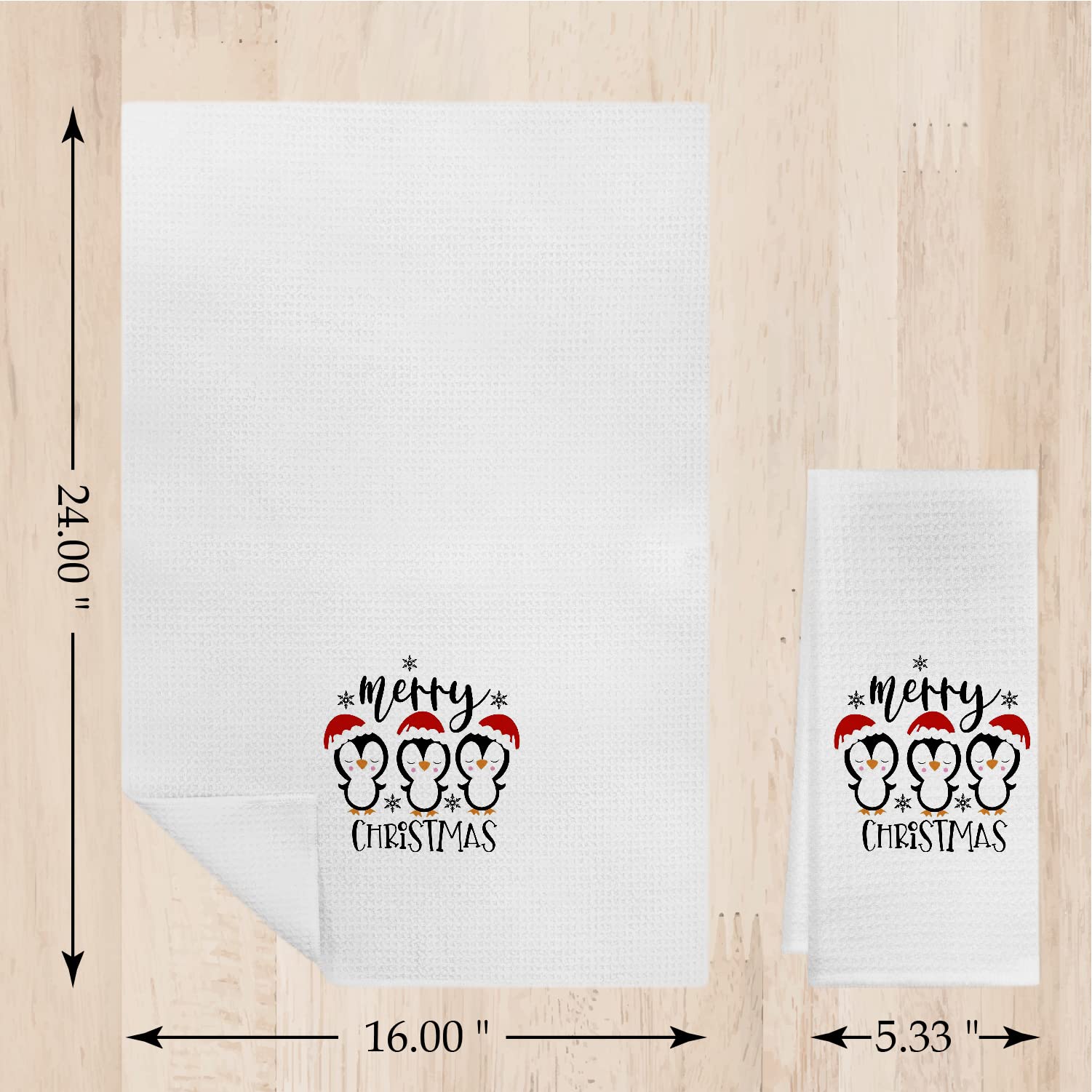 GICHUGI Penguin Christmas Kitchen Towels 16x24, Christmas Hand Towels, Christmas Dish Towels, Christmas Kitchen Bathroom Decor, Penguin Christmas Kitchen Decorations