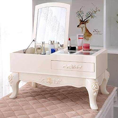 QJPAXL Window Dressing Table Multi-Function Makeup Cabinet Mini Bedroom Dressing Table European Small Simple