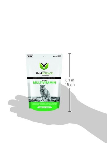 VETRISCIENCE NuCat Multi Vitamin for Cats, 30 Chews - Complete MultiVitamin Supports Skin and Coat, Immune System, Eye Sight and Everyday Wellness