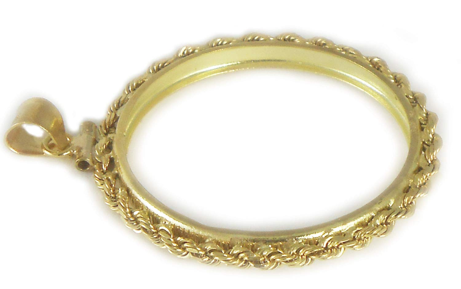 Flintski Jewelry 1 oz Kangaroo 1/20th 14k Gold Filled Rope Coin Bezel Frame Mount 31.99mm x 2.64mm