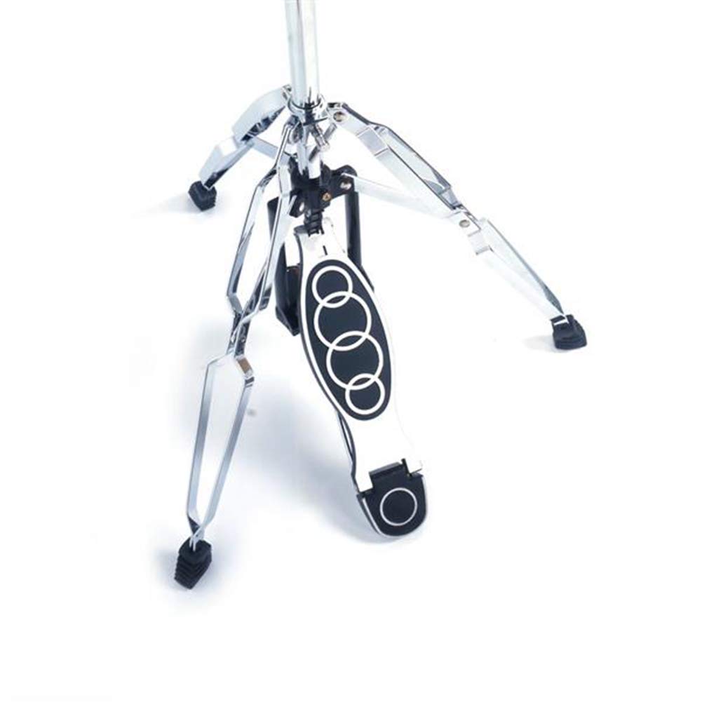 Estink Foldable Portable Hi-Hat Stand,Pedal Control Style Drum Hi-Hat Cymbal Stand with Pedal Silver and Black (Hi-Hat Stand)