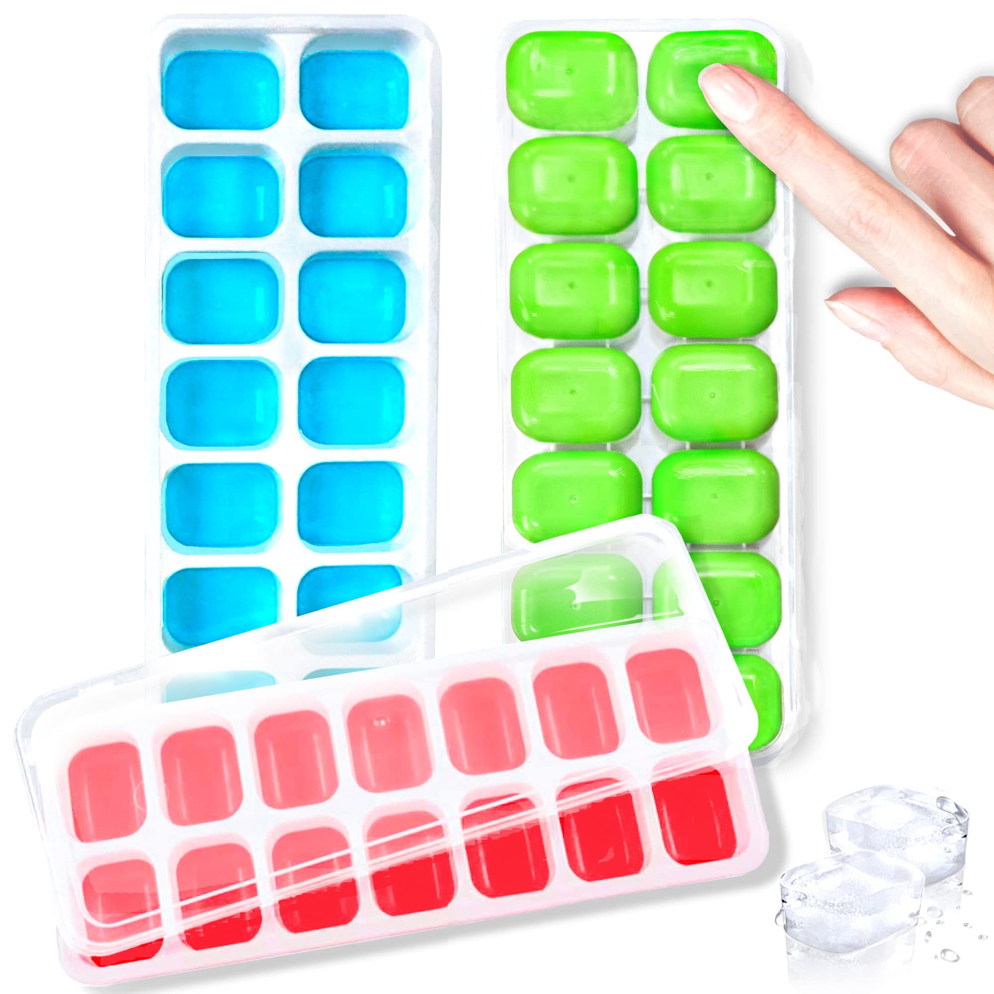 InspireTag Mini Ice Cube Trays 2 Pack, Silicone Crushed Ice Tray for Freezer, Easy Release Small Ice Cube Tray Mini Nuggets, BPA Free Stackable Flexible, Water Bottle Tiny Ice Cube Trays