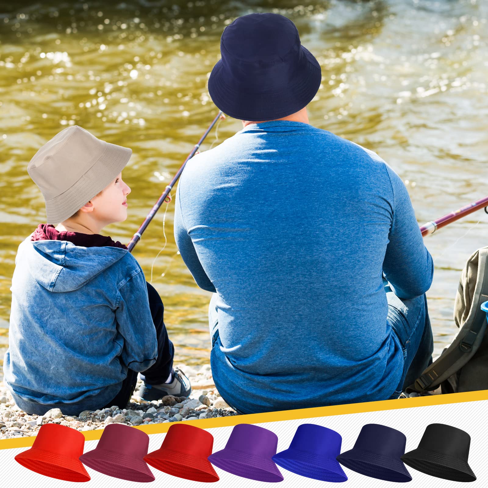 Haysandy 30 Pieces Solid Bucket Hat Bulk Packable Fishing Hats Travel Bucket Hat Beach Fishing Cap for Women Men(Multicolor)