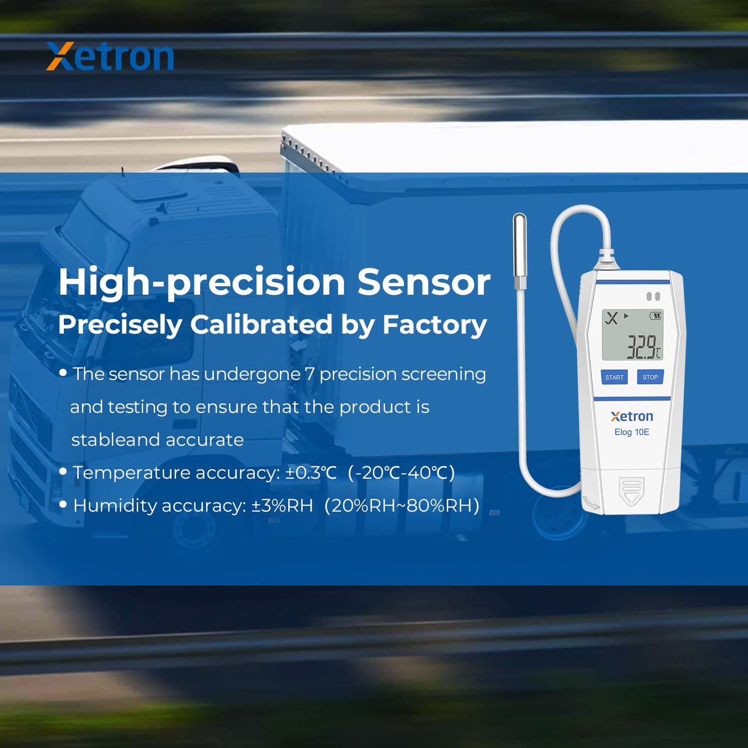 Xetron Multi-Use Temperature Data Logger with Probe,32000 Points Reusable Recorder for Cold Chain,PDF Report,Certificate Refrigerator Temperature Monitor, Elog10E (1 Pack)Upgrade RC-5