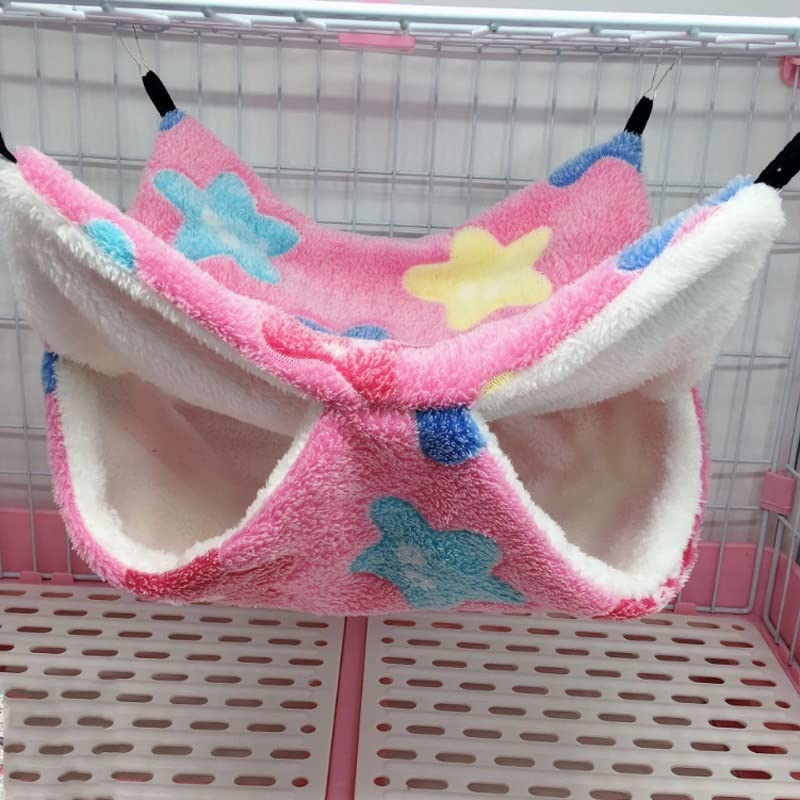 WODMB Small Pet Hammock Hanging Beds Cage Small Animal Hammock Comfortable Double-Layer Plush Cotton Hanging Cage (Color : A, Size : S Code)