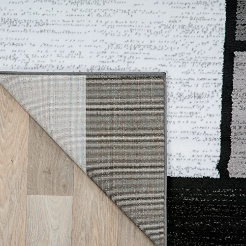 Rugshop Contemporary Modern Boxes for Home Office,Living Room,Bedroom,Kitchen Non-Shedding Area Rug 7' 10" X 10' 2" Gray